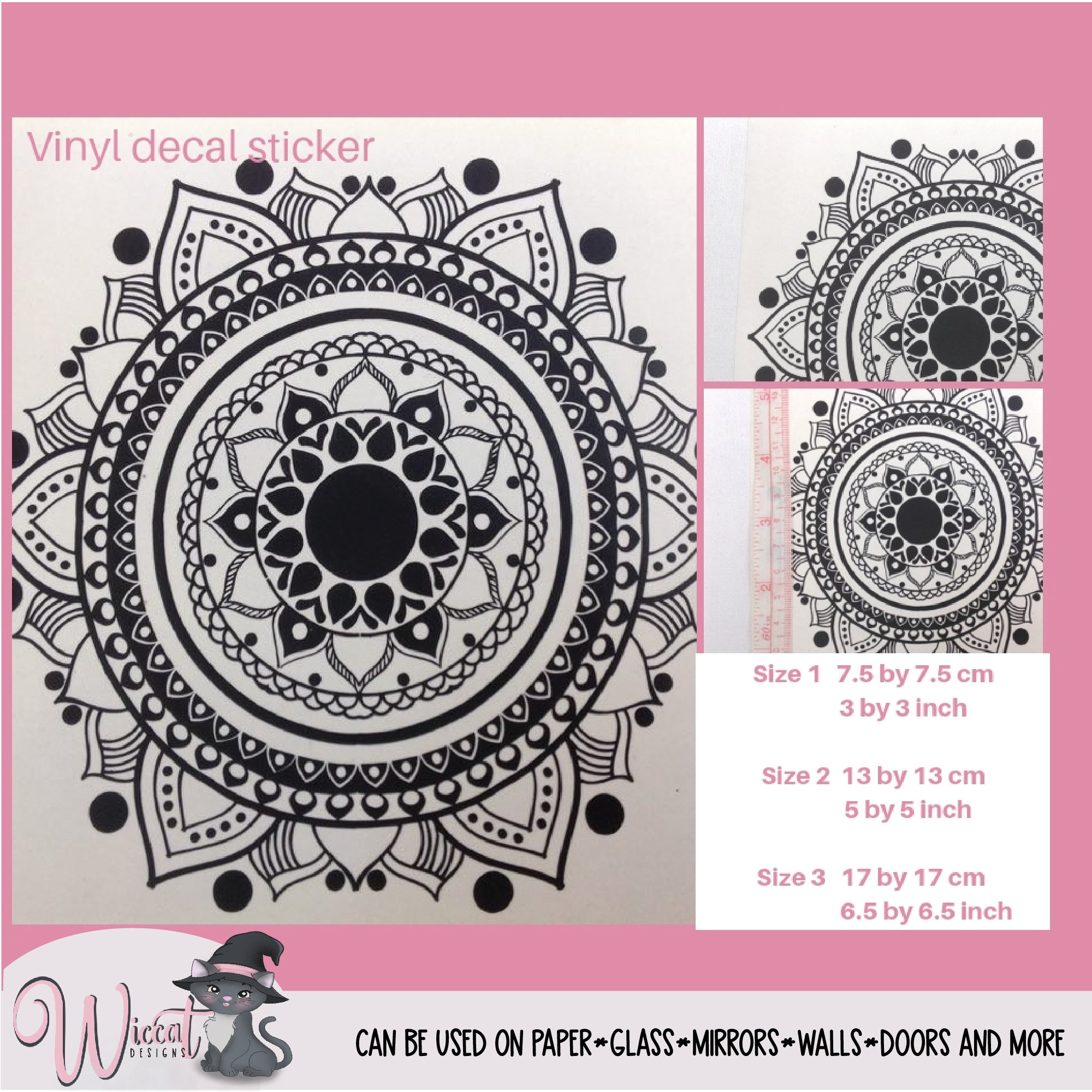 Mandala Decal Mandala Sticker Cover Sticker Vinyl Decals | Etsy