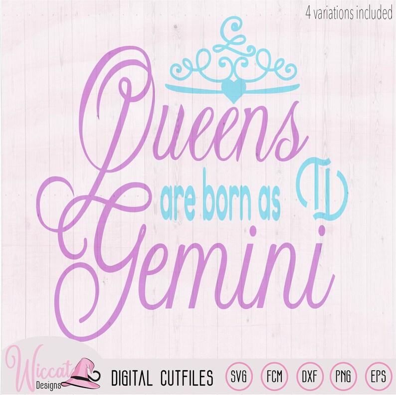 Queens Are Born as Gemini Queen Svg Zodiac Svg Gemini Svg - Etsy