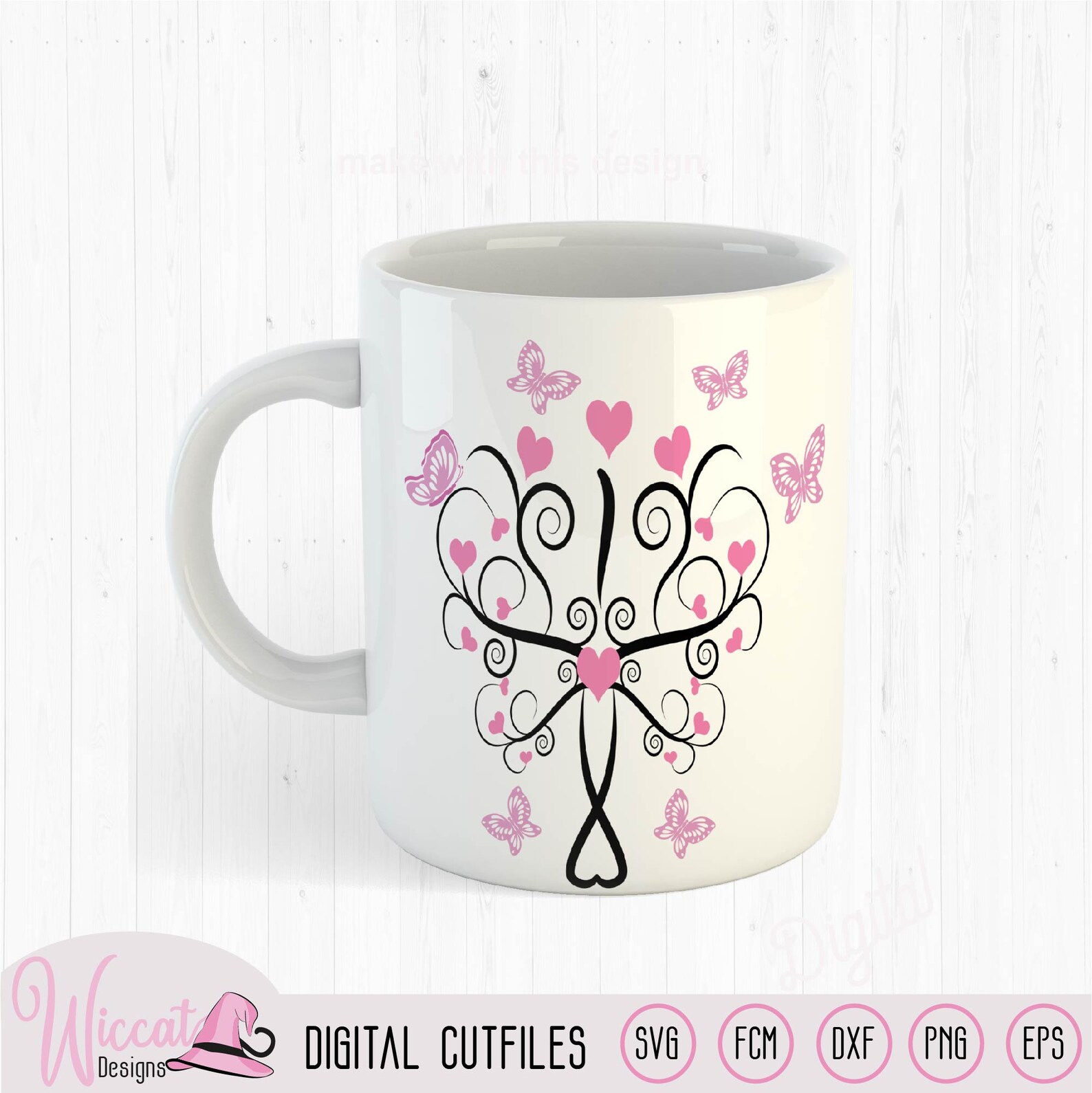 Butterfly Tree With Hearts Svg Nursery Decor Newborn Cut | Etsy