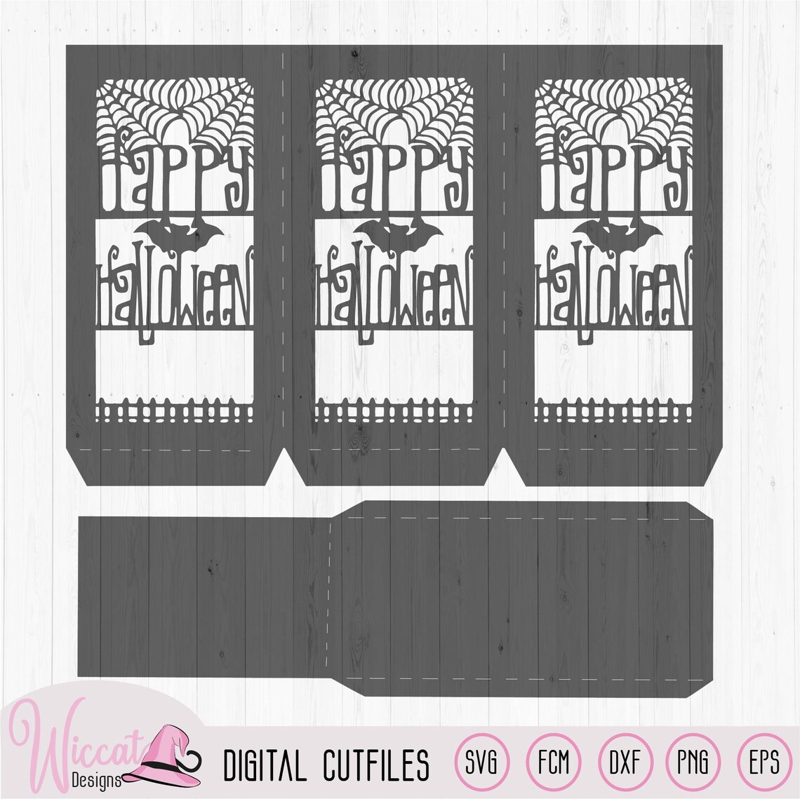 Happy Halloween lantern template spooky house witch on a | Etsy