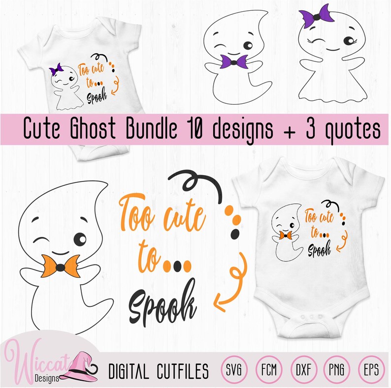 Cute Ghost Bundle Ghost Quotes Halloween DIY Decoration - Etsy