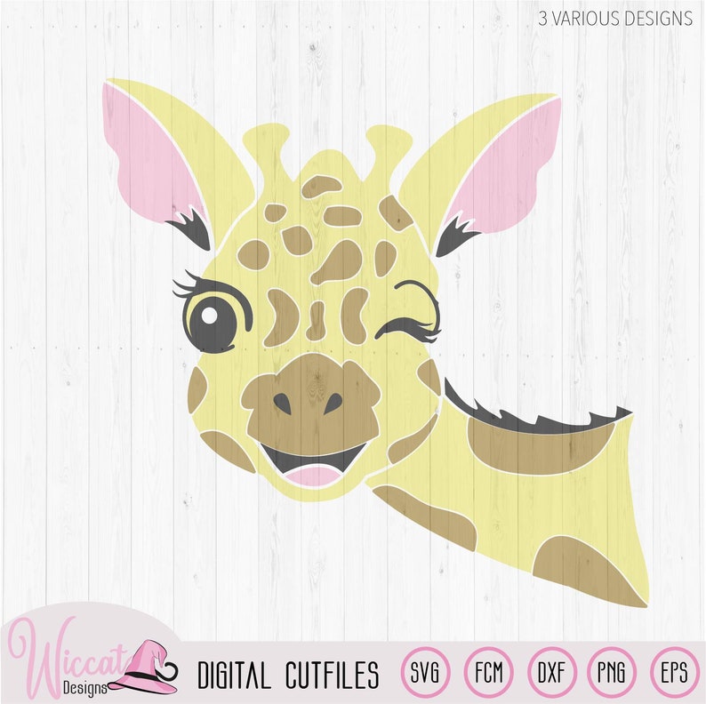 Winking Giraffe svg zoo animal svg Giraffe Face scanncut | Etsy