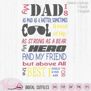 Cool Dad Word Frame Svg Father's Day Svg Word Art Quote - Etsy