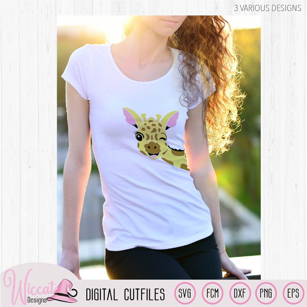 Winking Giraffe Svg, Zoo Animal Svg, Giraffe Face, Scanncut Fcm, Summer ...