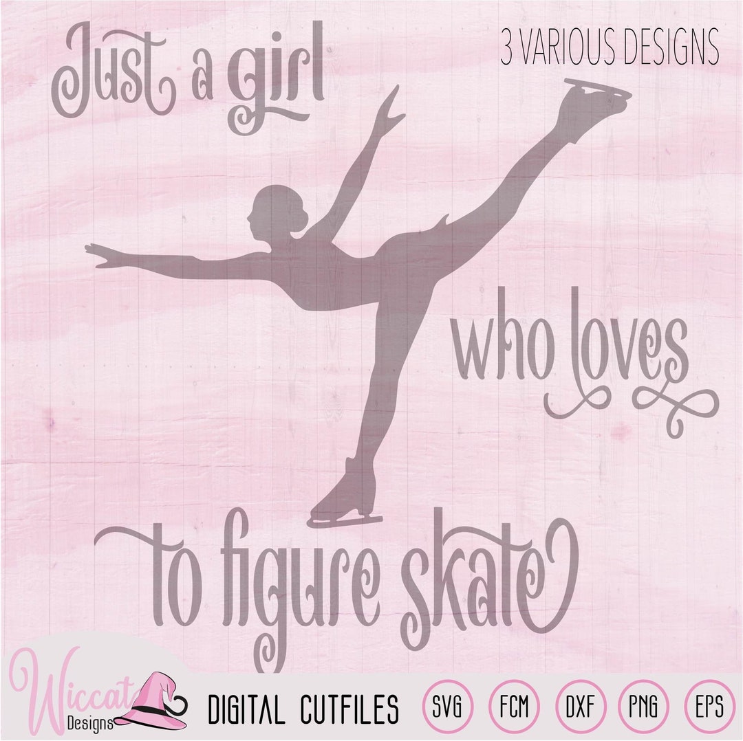 Girl Figure Skating SVG Ice Skates Clipart for Scanncut, Vinyl Cutting ...