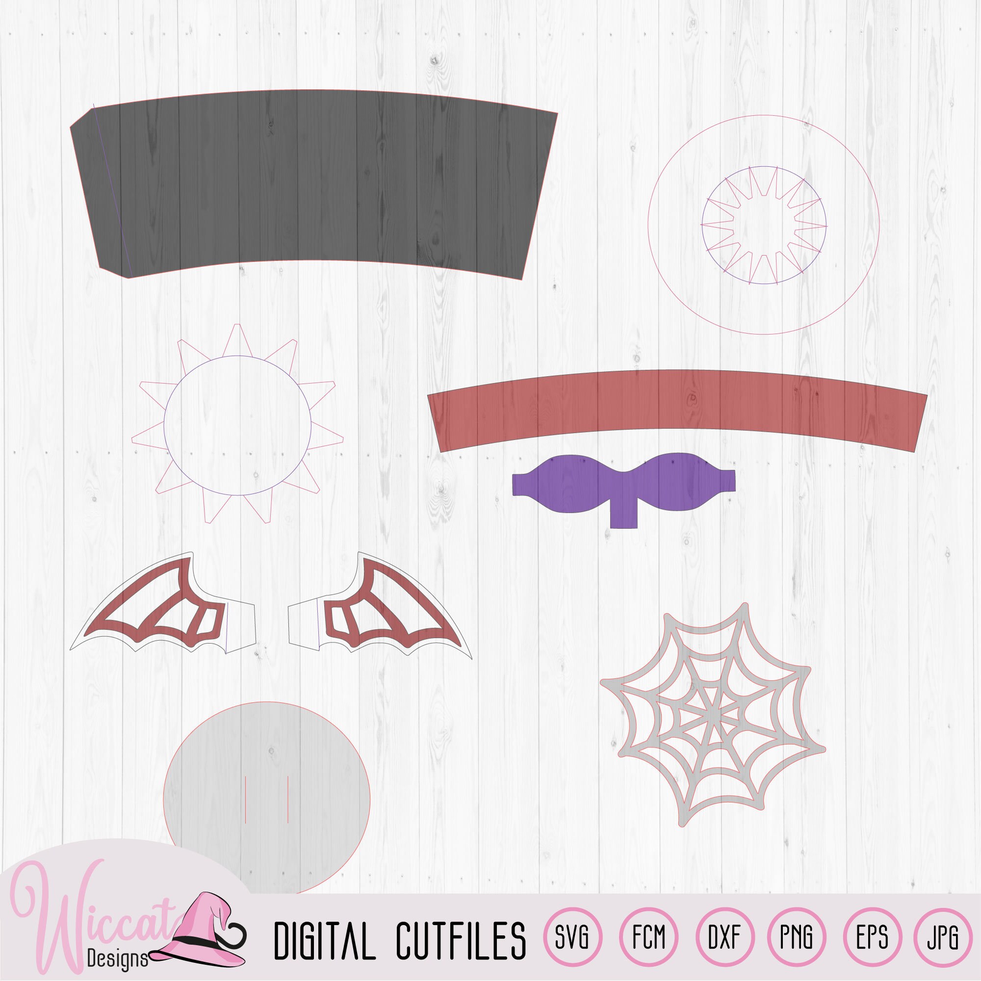 Halloween Top Hat Bundle Svg Cut File Spider Hairbow Svg Top - Etsy