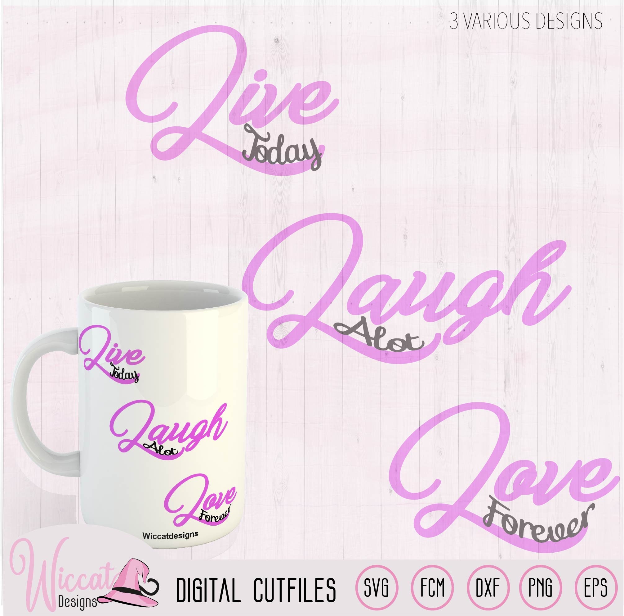 Quotes svg live svg love svg laugh svg tekst svg Fcm | Etsy Nederland