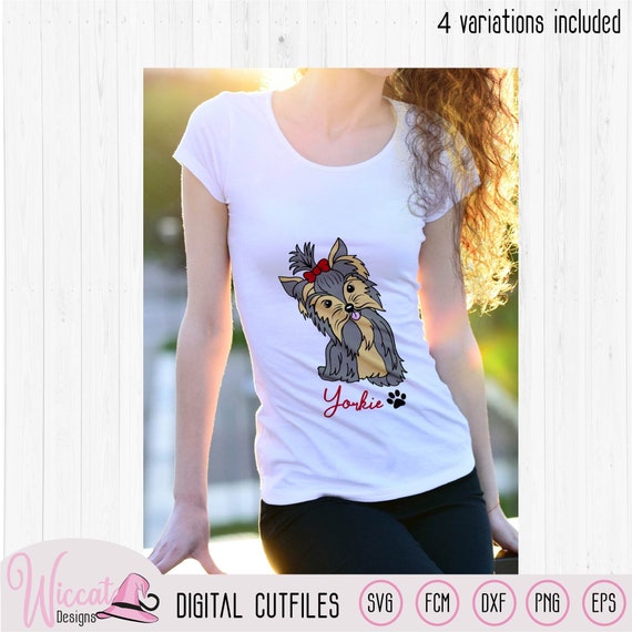 Cute Yorkie Dog Yorkshire Terrier Line Art Svg Silhouette - Etsy