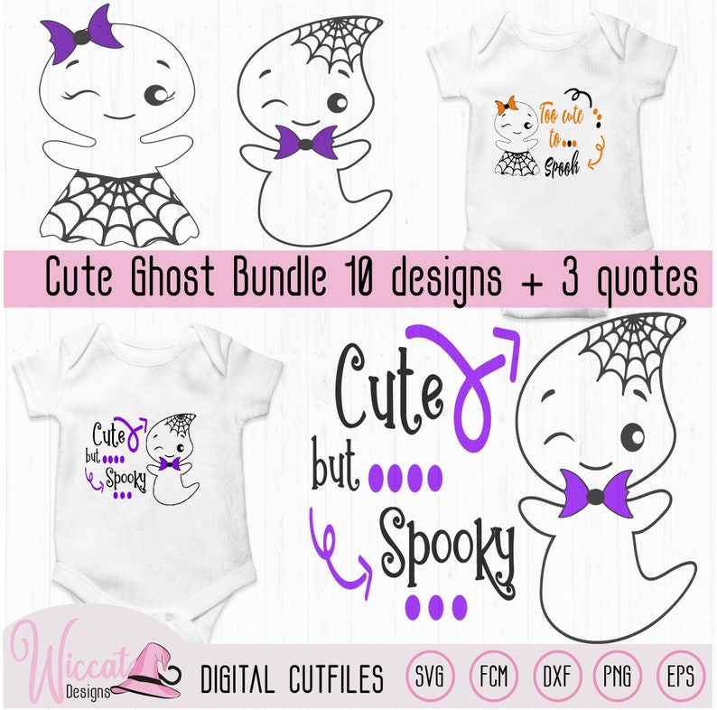 Cute Ghost Bundle Ghost Quotes Halloween DIY Decoration - Etsy
