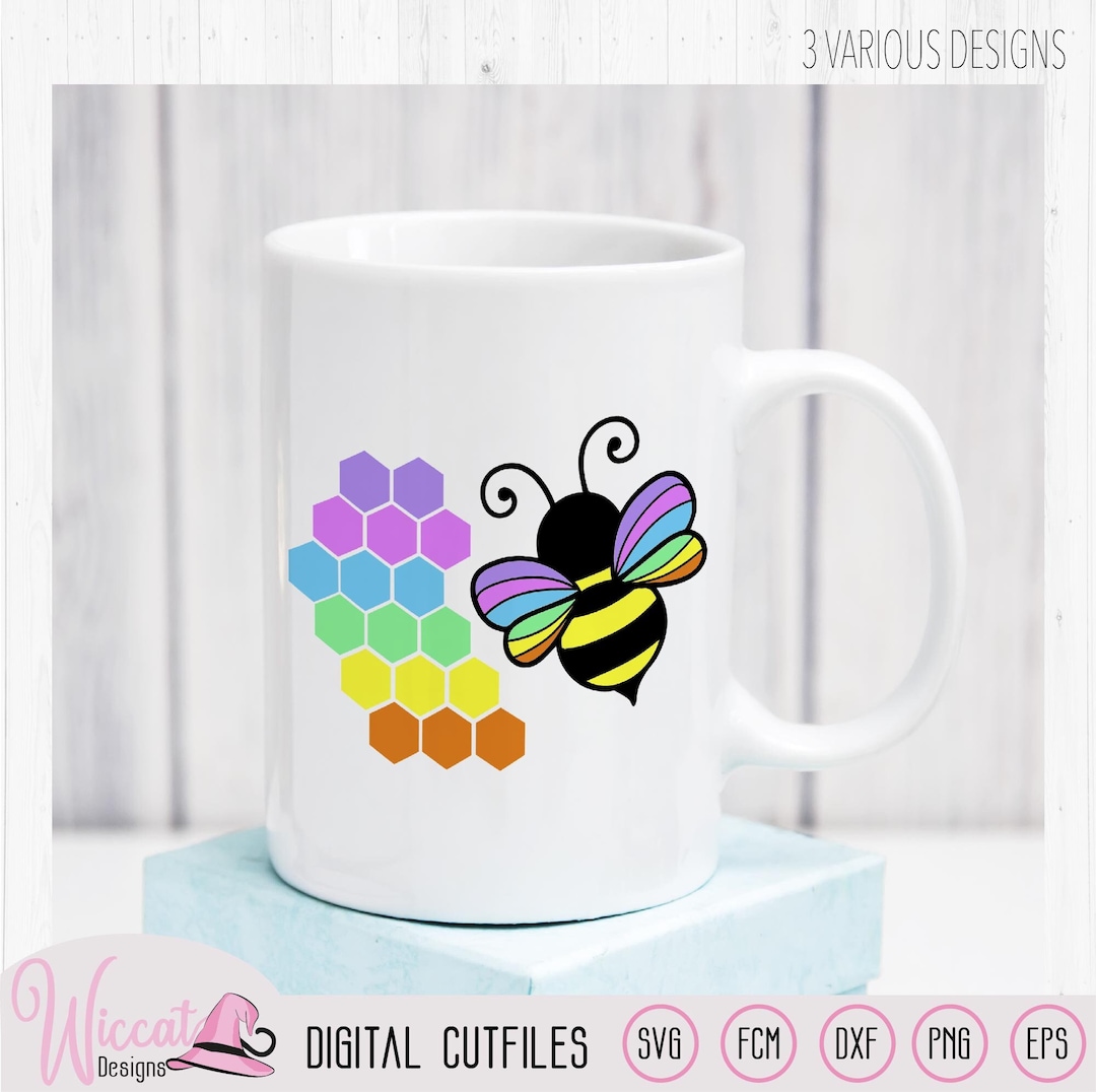 Rainbow Bumblebee Svg, Bee Proud Svg, Color Full, Line Art Bee, Holiday ...