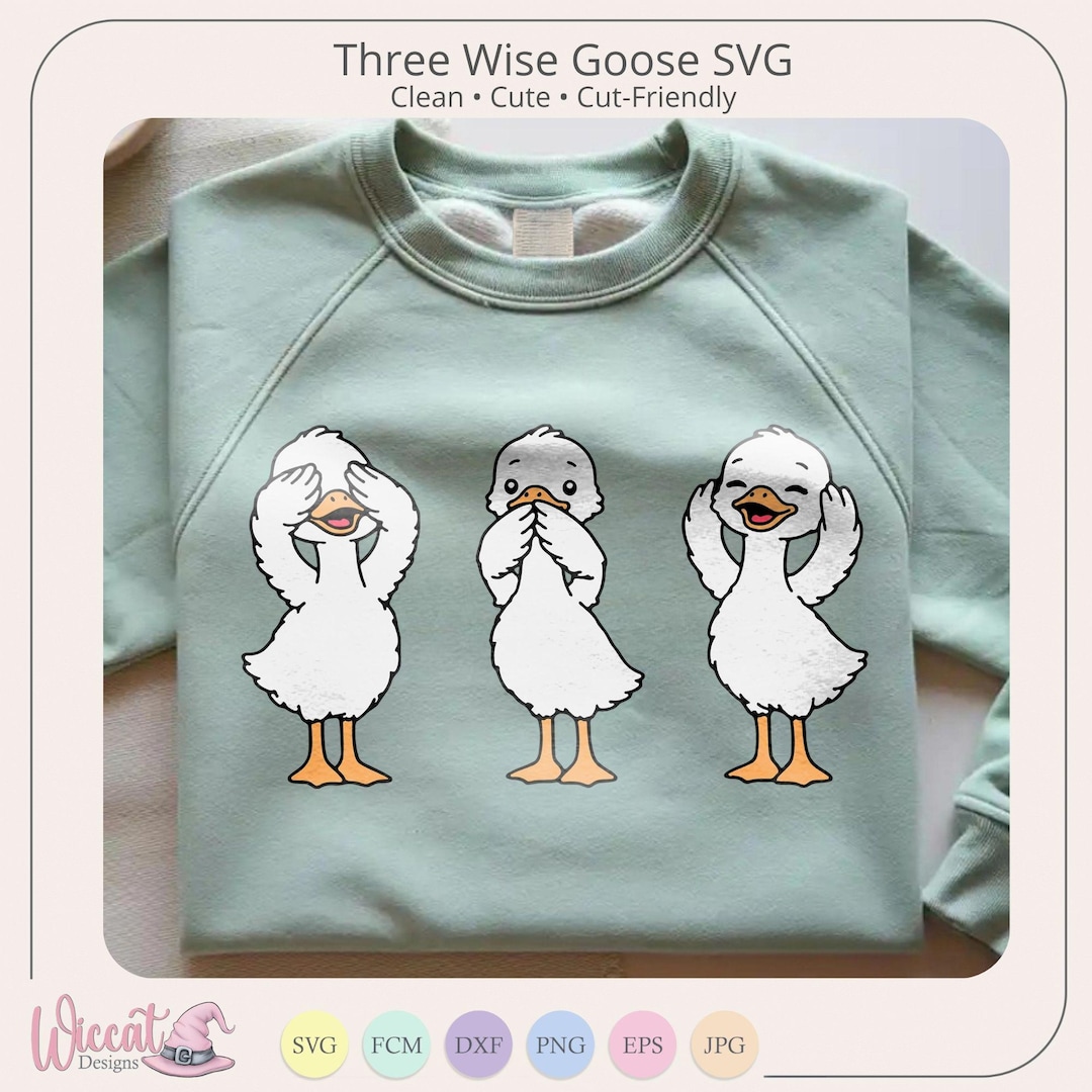 Three Wise Goose SVG | Layered & Outline Cut File - Etsy Australia