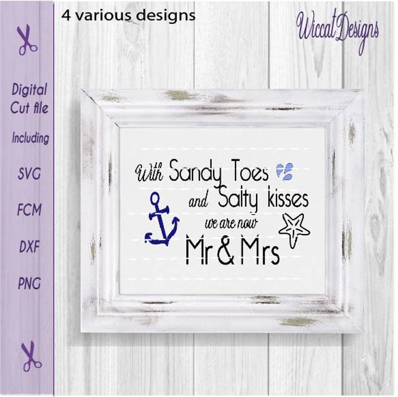Beach Wedding Quote Svg Mr & Mrs Wedding Sign Svg Sandy Toes | Etsy