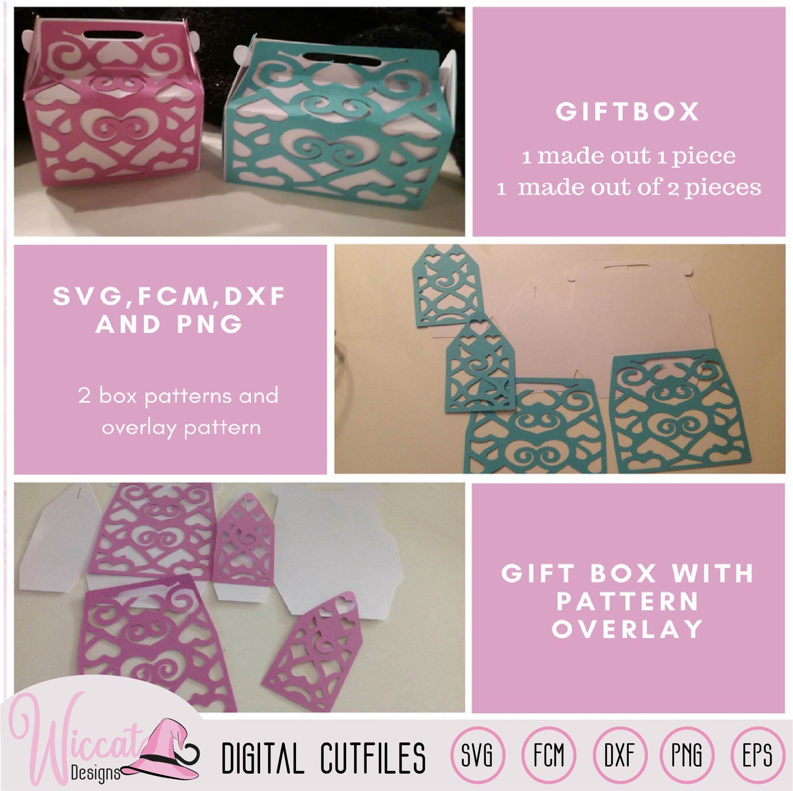 Kado doosje svg template doosje doosjes svg verpakkings | Etsy Nederland