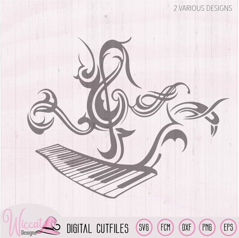 Piano Tribal Design With Music Notes Music Treble Clef - Etsy