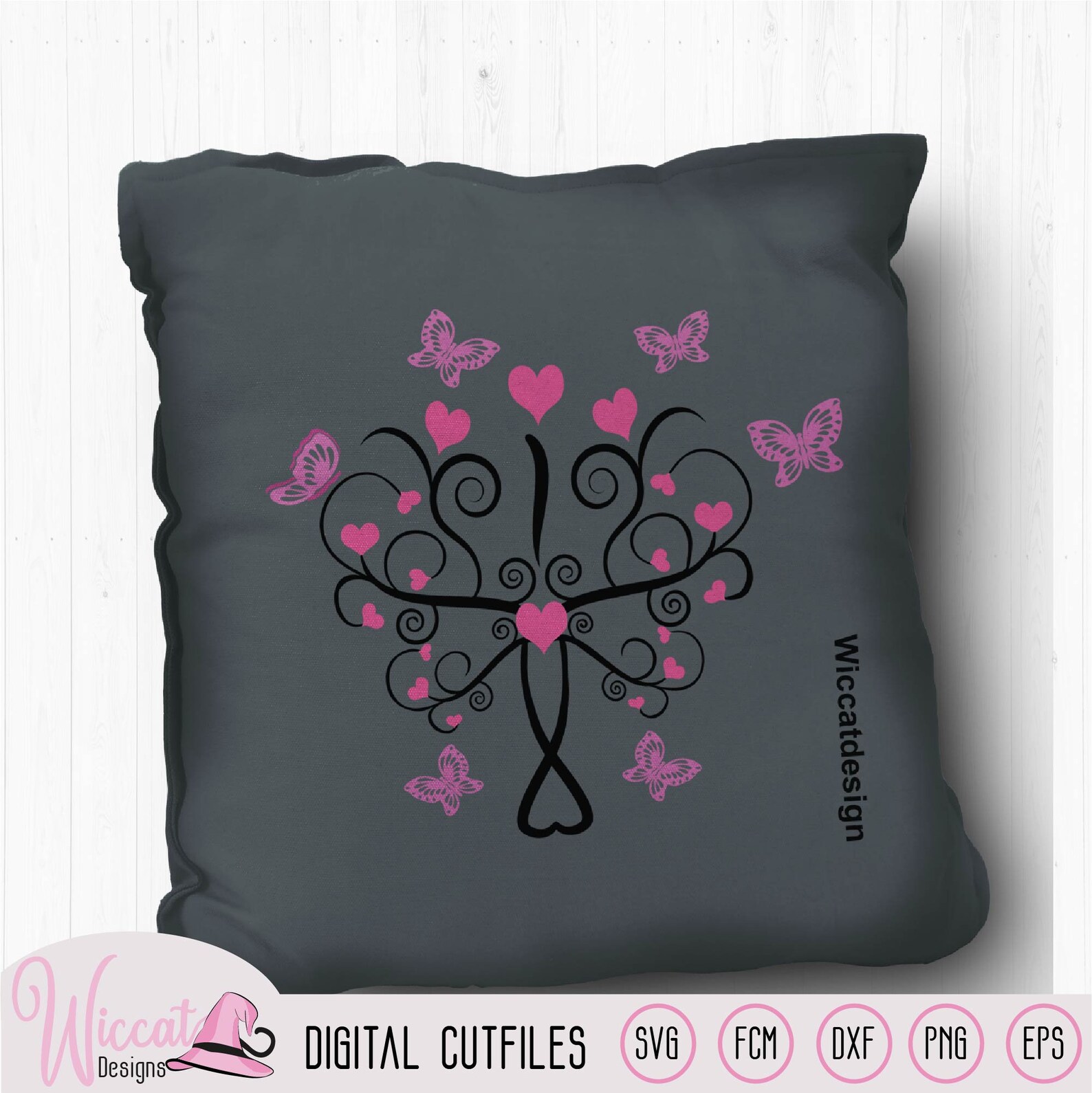 Butterfly Tree With Hearts Svg Nursery Decor Newborn Cut | Etsy