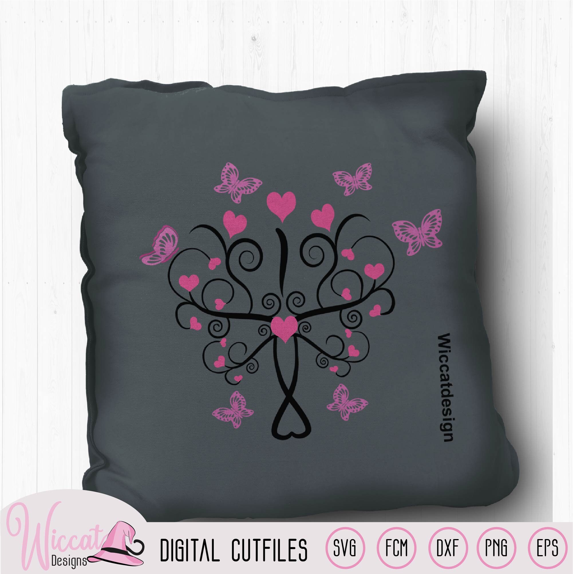 Hartenboom met vlinders svg Fcm bestand geboorte svg | Etsy