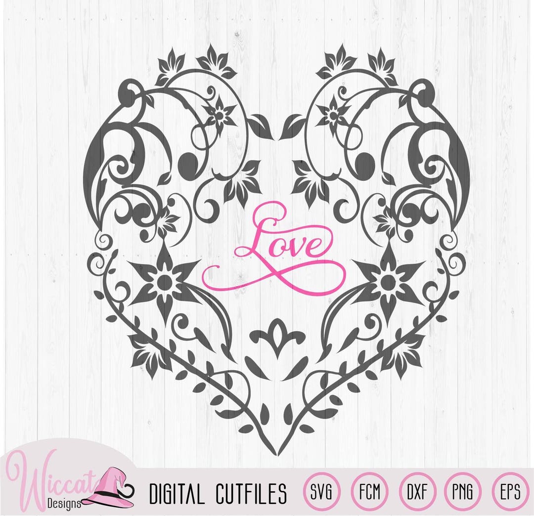 Floral Heart SVG, Doodle Flower Design (digital Download) - Etsy