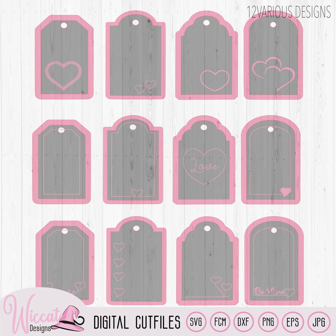 Gift Tags With Pen or Foil Svg Cut File, 12 Gift Tags Svg, Diy Craft ...