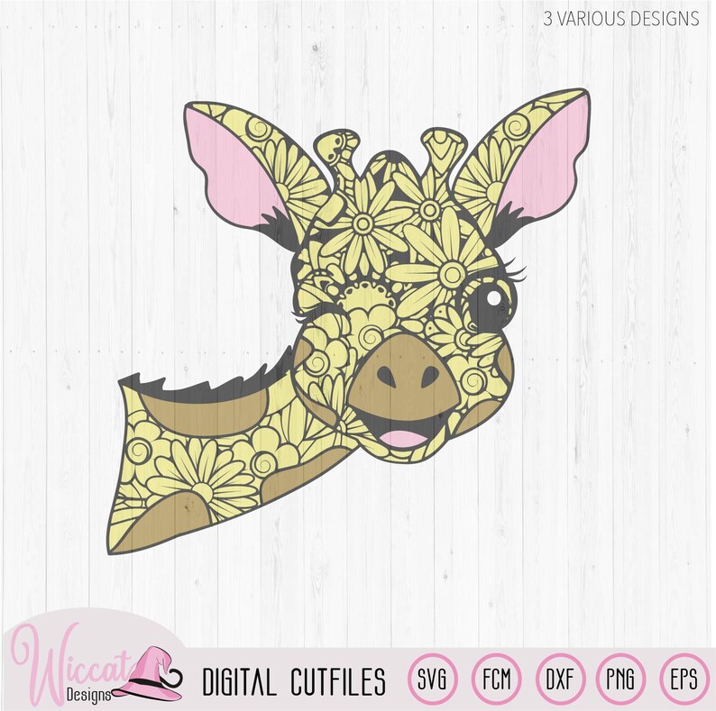 Winking Zentangle Giraffe Mandala Tier svg Doodle Giraffe - Etsy