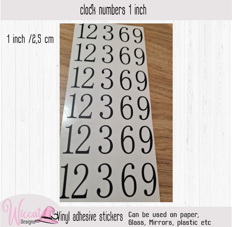 Clock Face Number Set, 1-inch Vinyl Stickers - Etsy