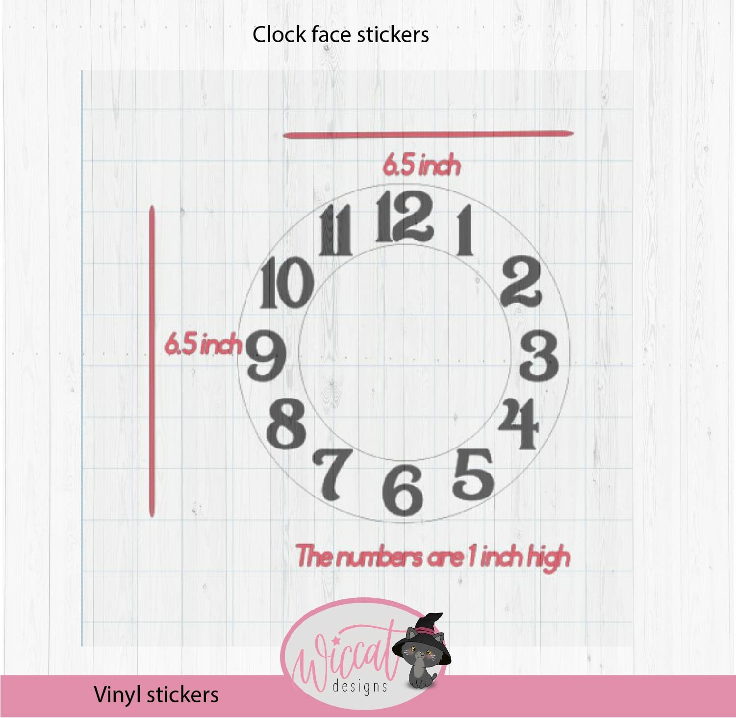 Clock Face Numbers Vinyl Stickers Big Numbers 3 6 9 and 12 - Etsy