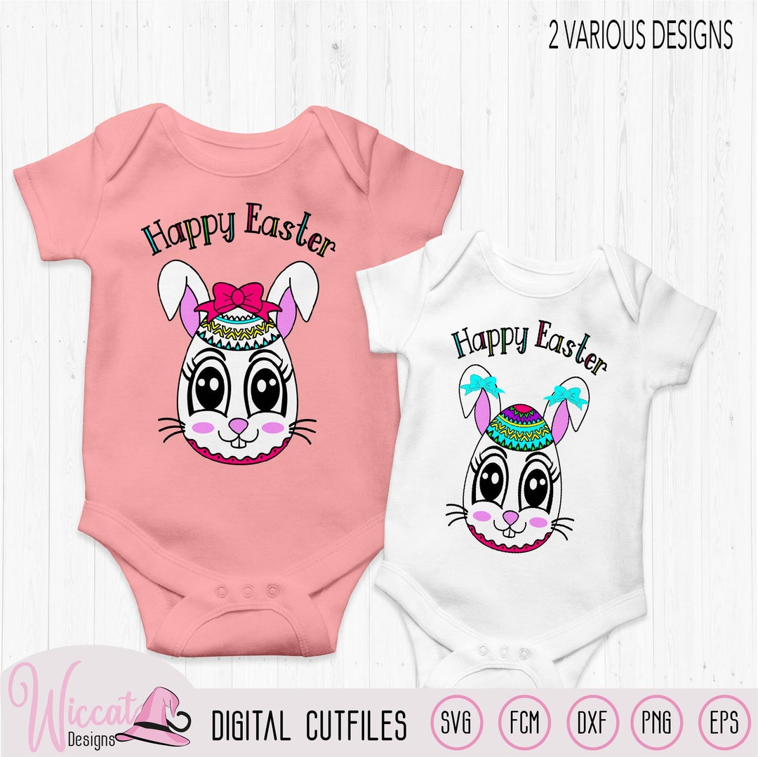 Easter Egg Bunny Girl Face, Bunny With Bow Face Svg, Tumbler Design ...