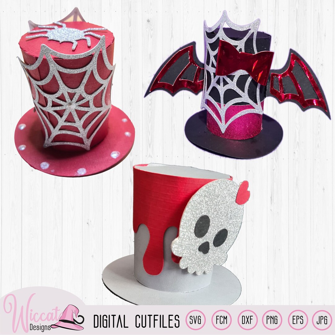 Halloween Top Hat Bundle Svg Cut File, Spider Hairbow Svg, Top Hat ...