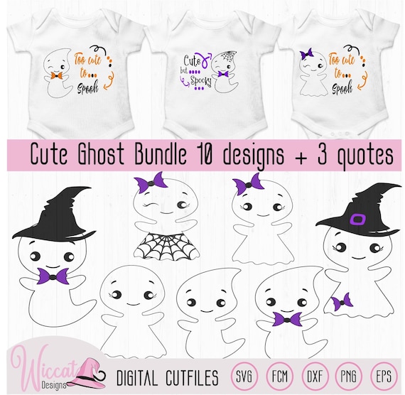 Cute Ghost Bundle Ghost Quotes Halloween DIY Decoration | Etsy