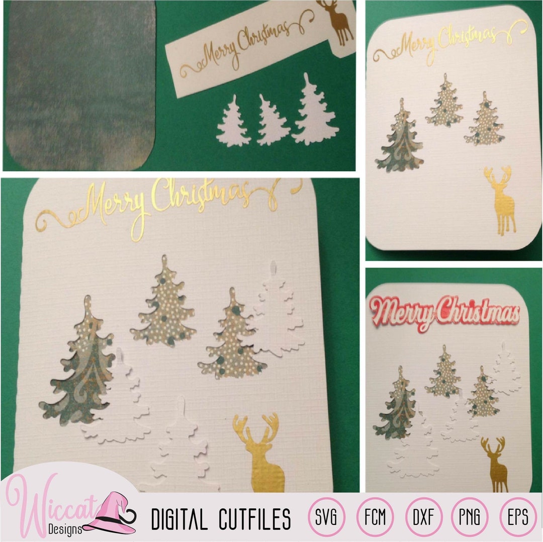 Christmas Card Svg, Card Template, Reindeer Card, Woodland Card, Paper ...
