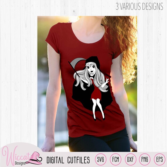 Girl Grim Reaper Svg Death With Scythe Svg Skeleton Svg - Etsy