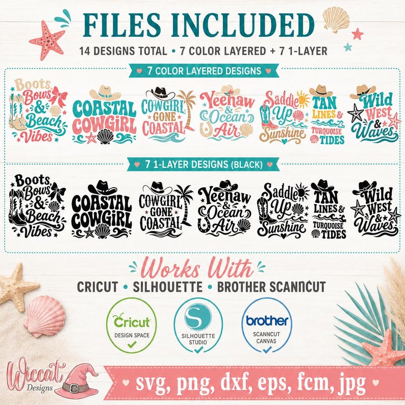 Coastal Cowgirl Quote SVG Bundle, Western Beach Vibes, Boots Bows ...