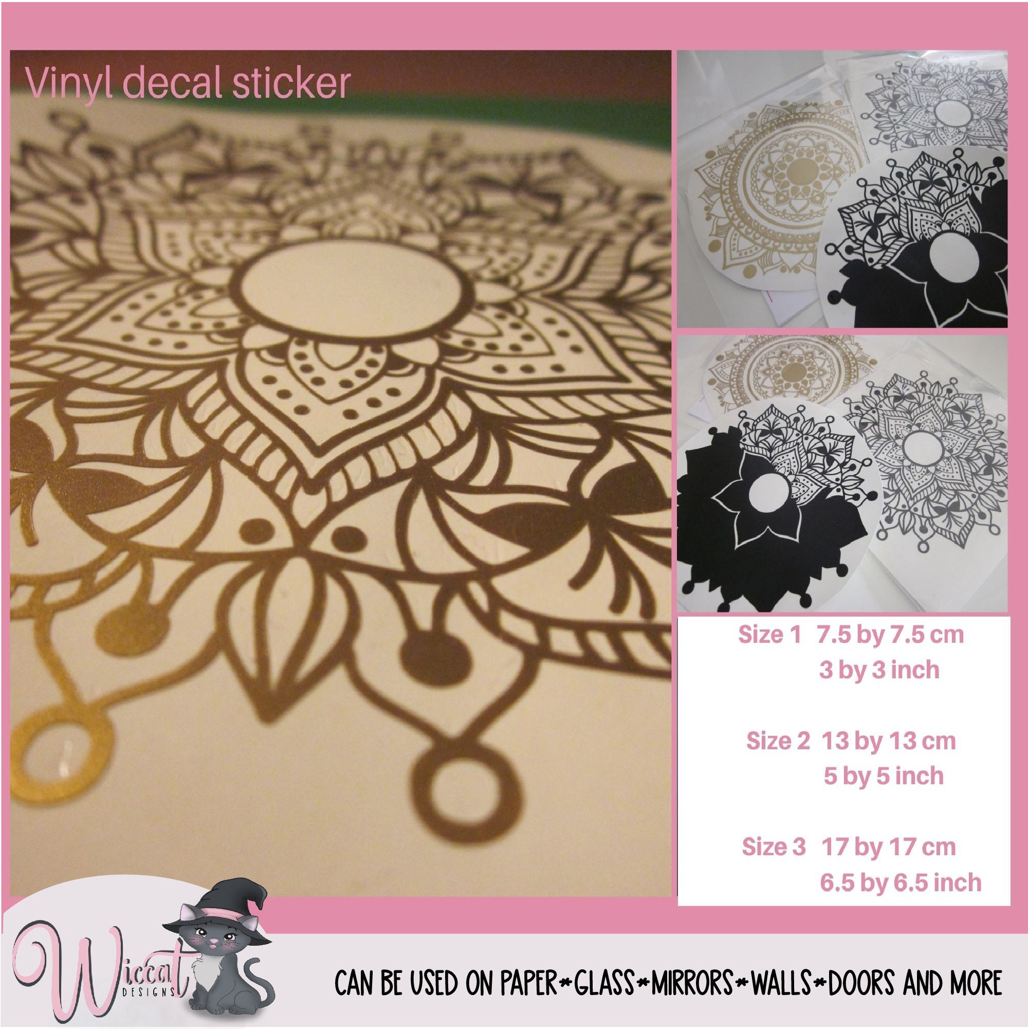 Mandala Decal Mandala Sticker Cover Sticker Vinyl Decals | Etsy