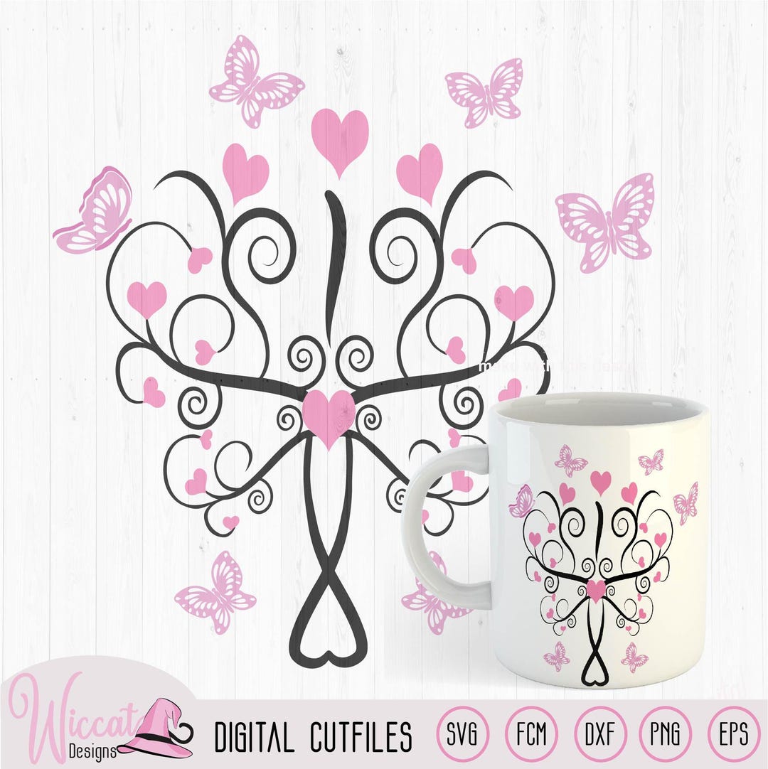 Butterfly Heart Tree SVG, Nursery Decor Cut File (digital Download) - Etsy