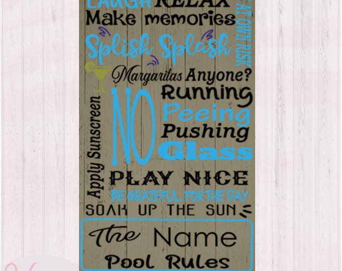 Laser SVG Cut File, Pool Rules Tiki Tower, Pool Rules, Patio Signs ...