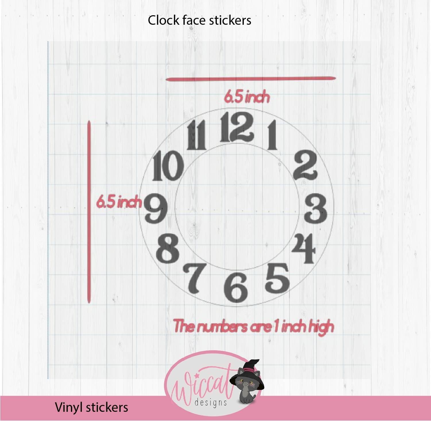 Clock face numbers vinyl stickers big numbers 3 6 9 and 12 | Etsy