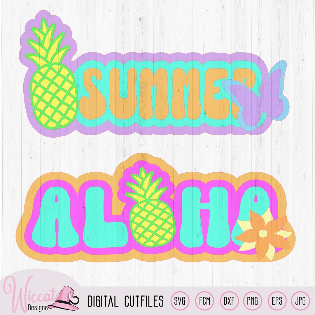 3D Pineapple Aloha Cake Topper Svg, Tropical Cake Topper Svg, Card ...