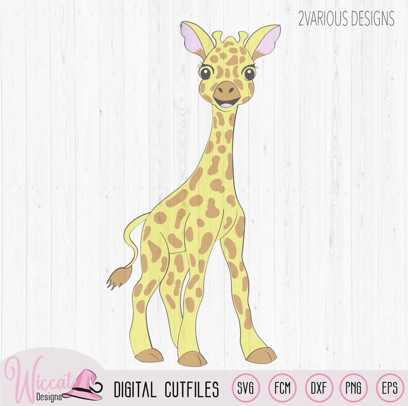 Standing Baby Giraffe Safari Animal Digital Cut File Zoo | Etsy