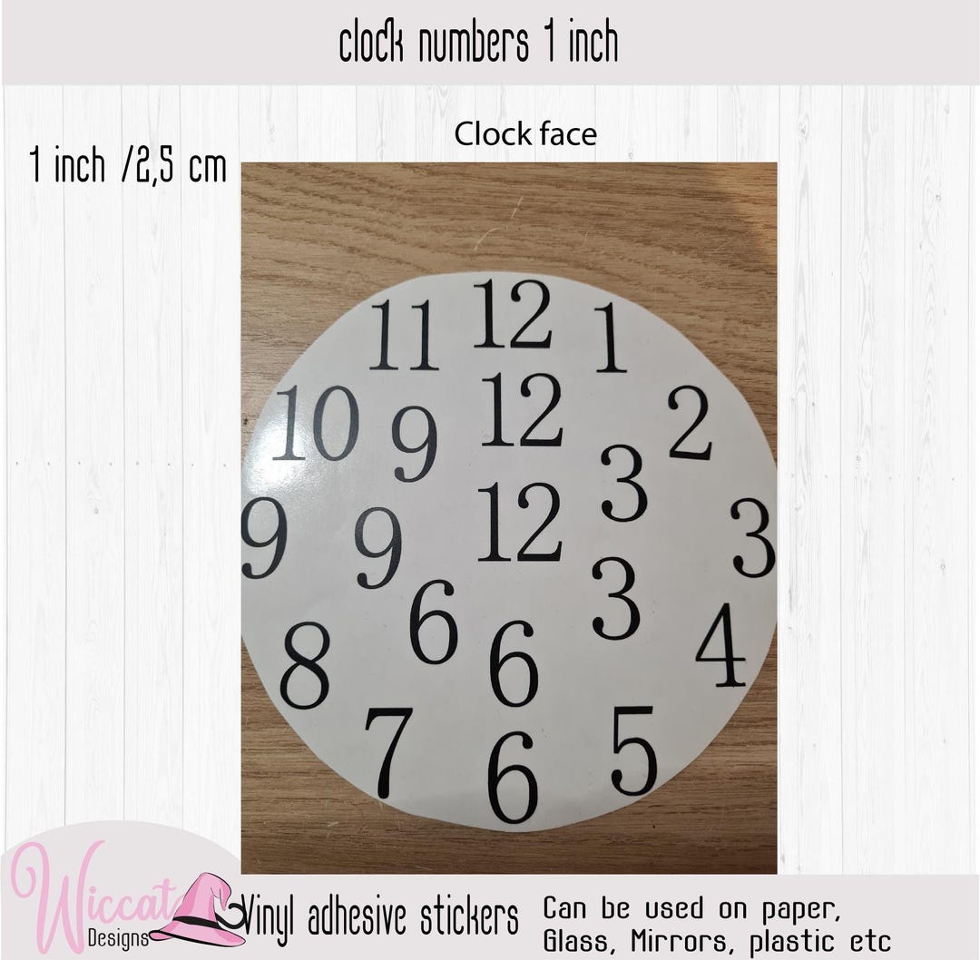 Clock Face Number Set, 1-inch Vinyl Stickers - Etsy