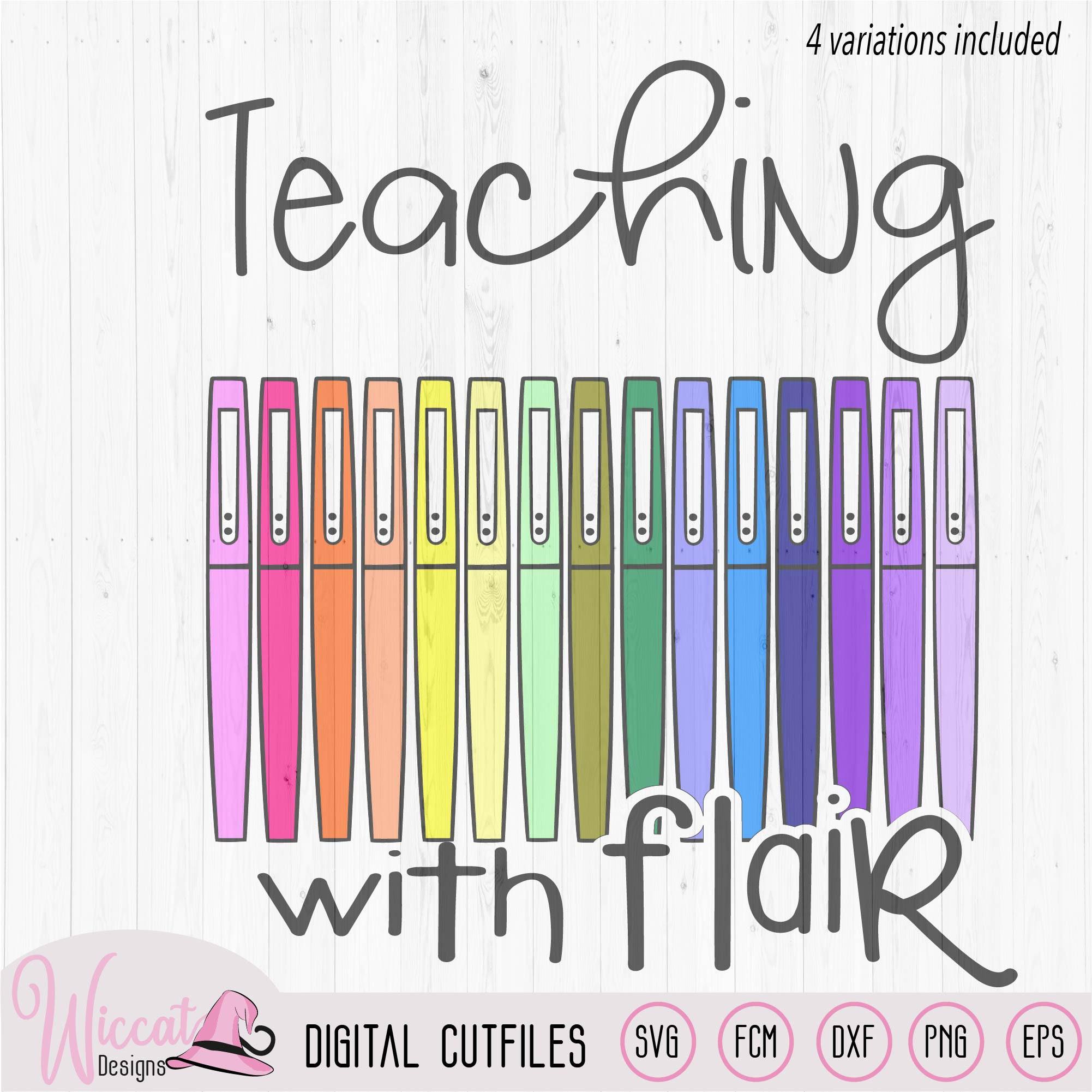 Teacher With Flair SVG: Back to School, Vinyl Craft (digital Download ...