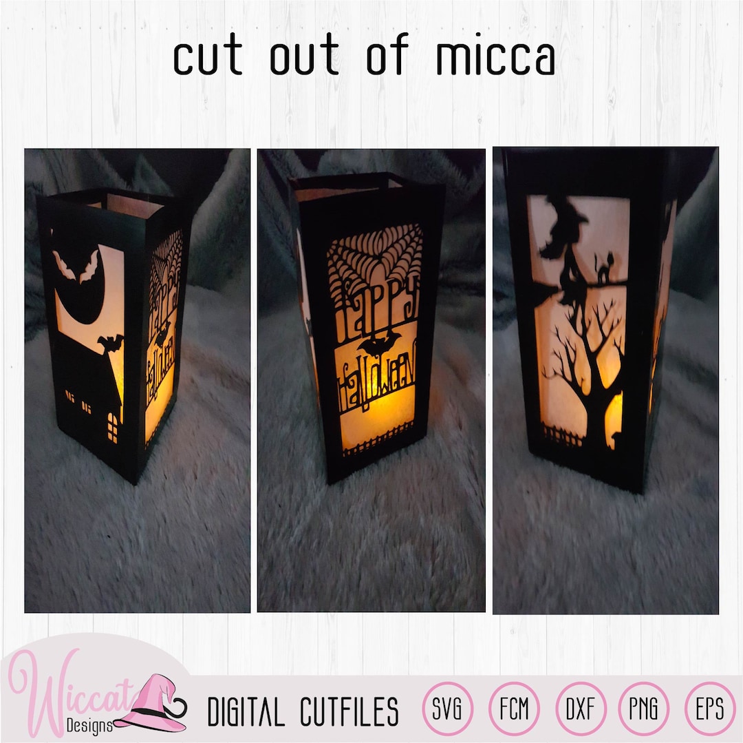 Happy Halloween Lantern Template, Spooky House, Witch on a Broom ...