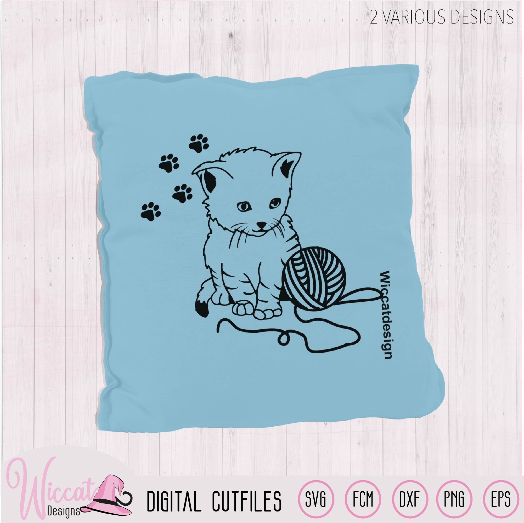 Cute Line Art Kitten mit Wolle Svg katze svg tiere svg - Etsy.de