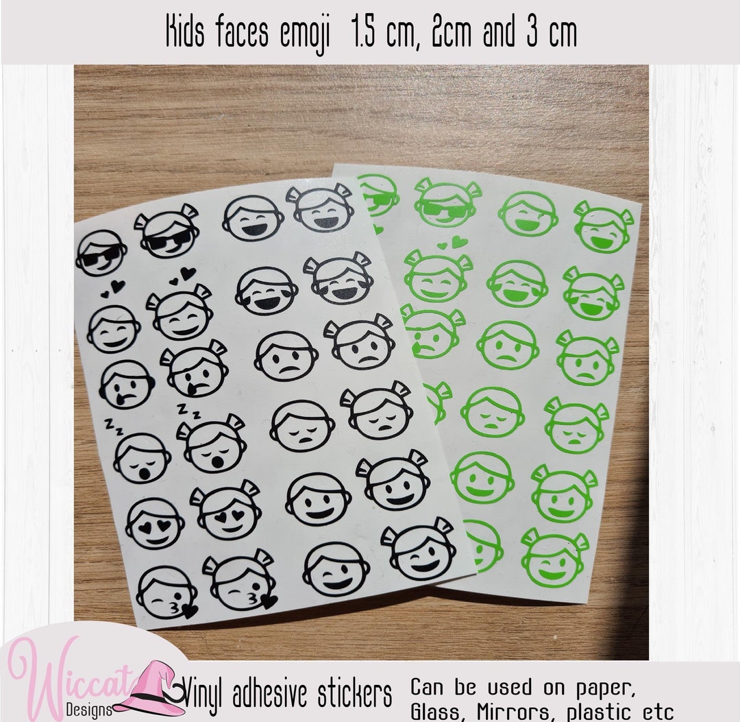 Emoji Stickers, Kid Faces Emoji Decal, Back to School Mood Stickers ...