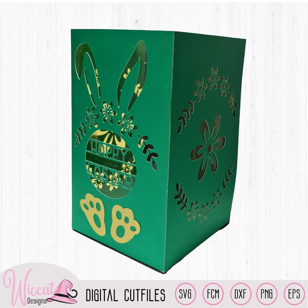 Happy Easter Flower Bunny Lantern Svg Cut File, Easter Bunny Feet Svg ...