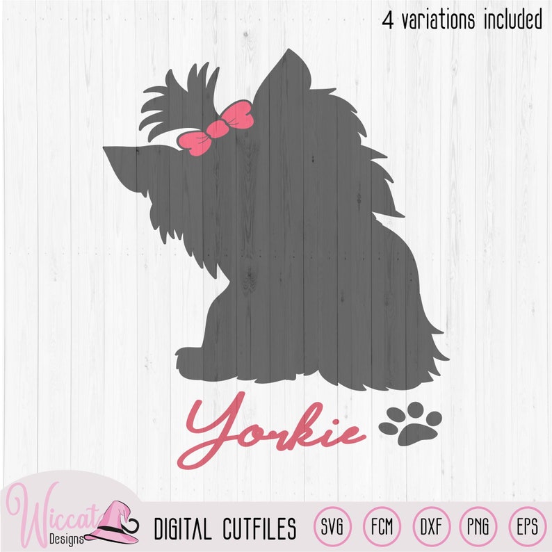 Cute Yorkie Dog Yorkshire Terrier Line Art Svg Silhouette - Etsy