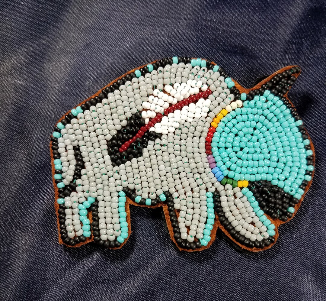 Beaded Buffalo Deer Cow Bison Brooch Jewelry Seed Beads - Etsy