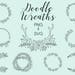 FLORAL WREATHS Hand-drawn Wreaths Doodle Clipart Floral - Etsy