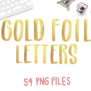 GOLD FOIL LETTERS Gold Foil Alphabet Clipart Gold Letters - Etsy