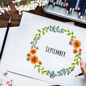 JOURNAL MONTHLY COVERS Wreath Monthly Bullet Journal - Etsy