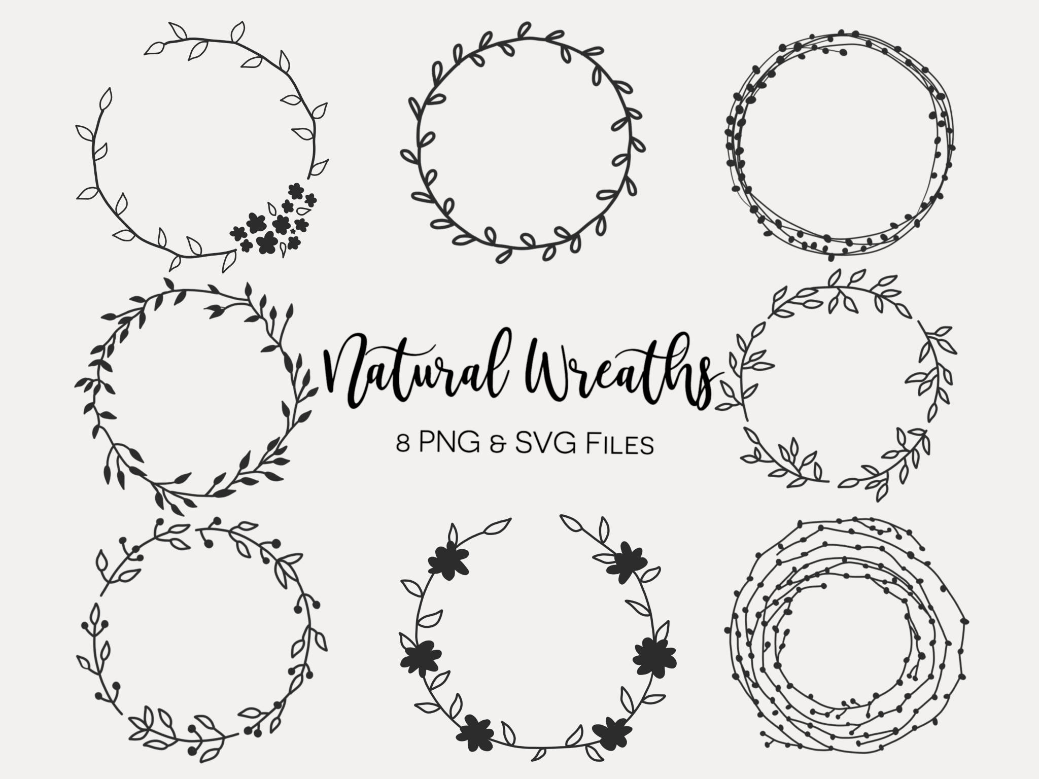 rustic png cute wreaths svg wedding drawn wreaths LITTLE FLOWER WREATHS ...