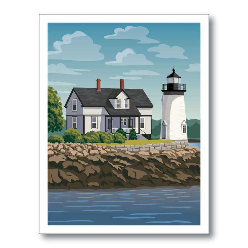 New England Lighthouses Greeting Cards, Set of Six Cards - Etsy